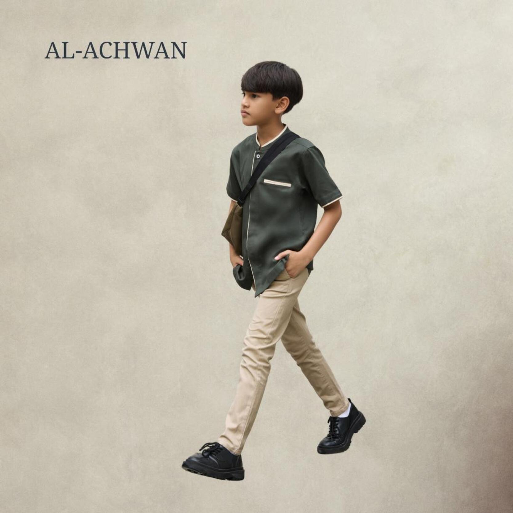 Al-Achwan - Plain Green Mix Light Khaki Kids