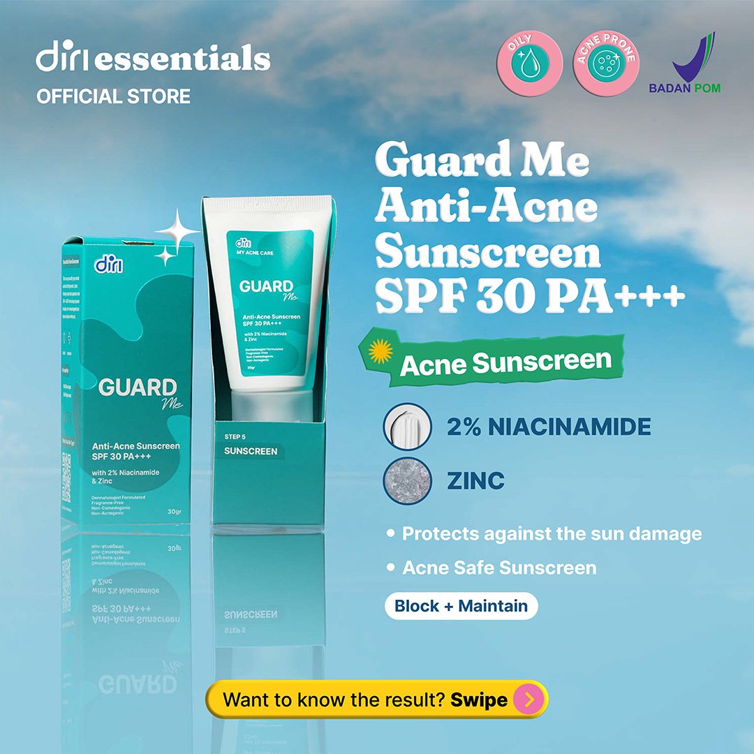 Diri Essentials GuardME Anti-Acne Sunscreen SPF 30 PA+++ 30 gr ...