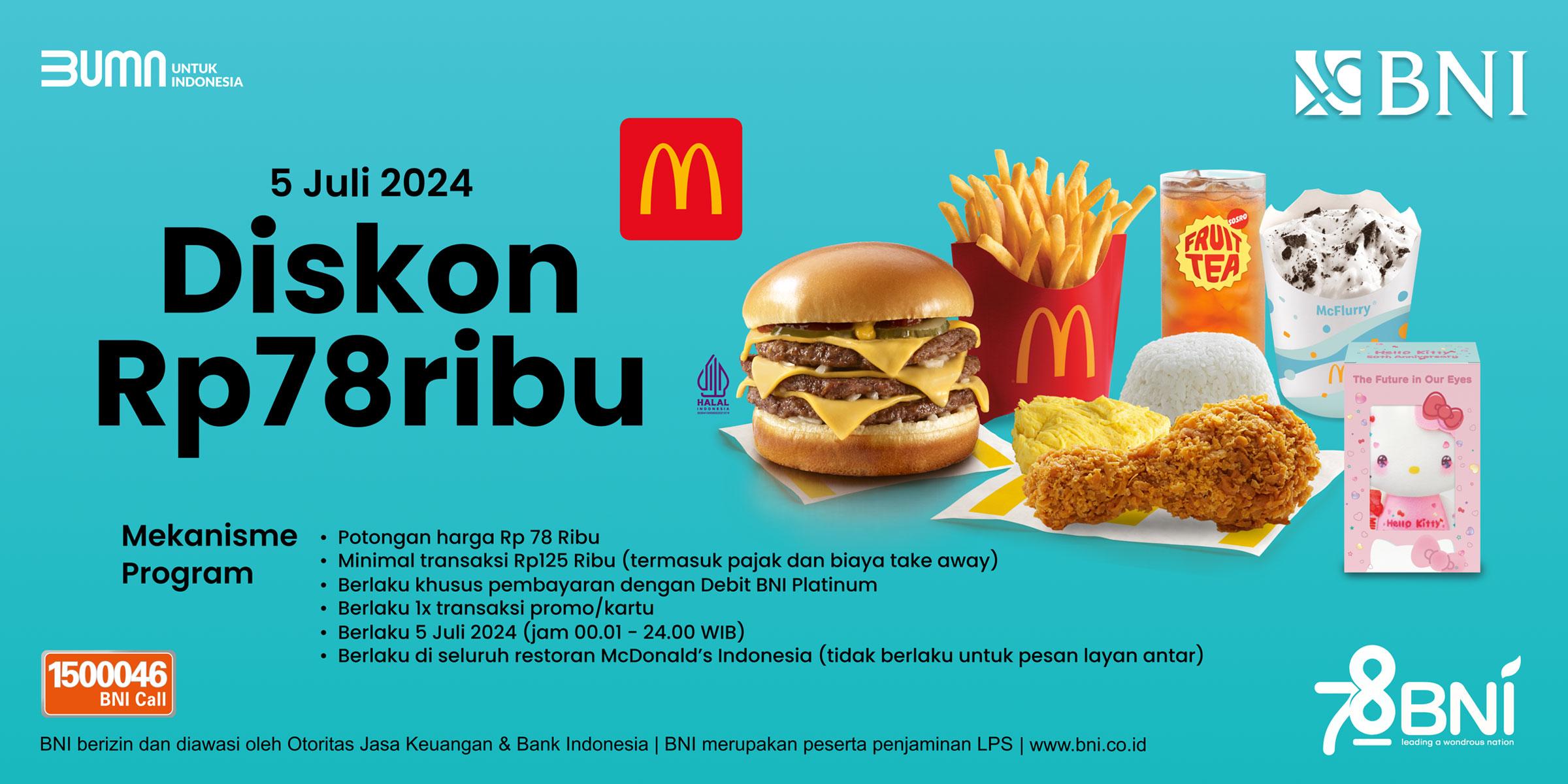 McDonald's Indonesia | Diskon Rp78ribu