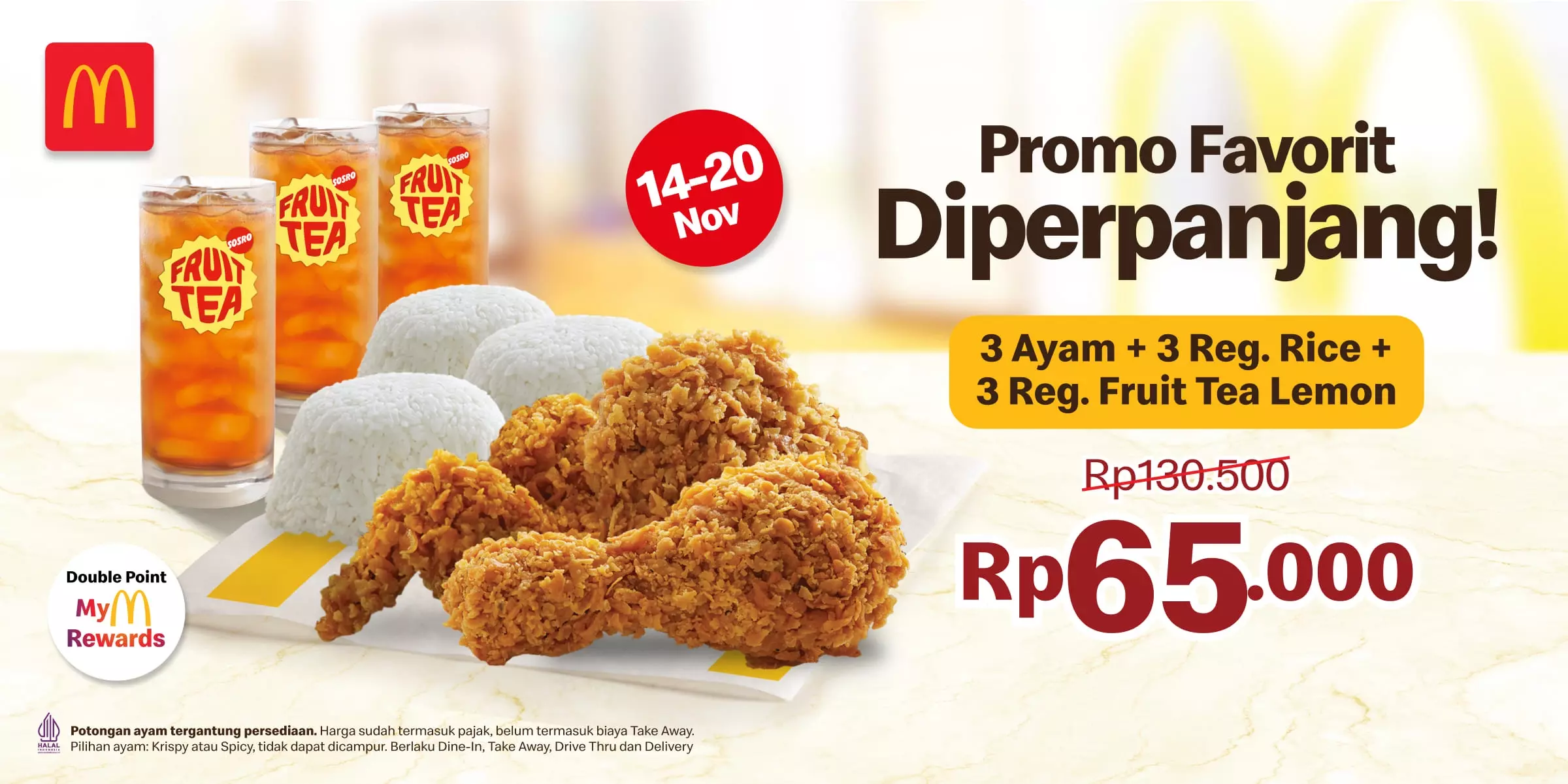 McDonald's Indonesia | Promo Favorit 3pcs Ayam McD, 3 Nasi & 3 Minuman